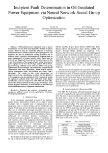 Incipient fault determination in oil-insulated power equipment via neural network-social group ...